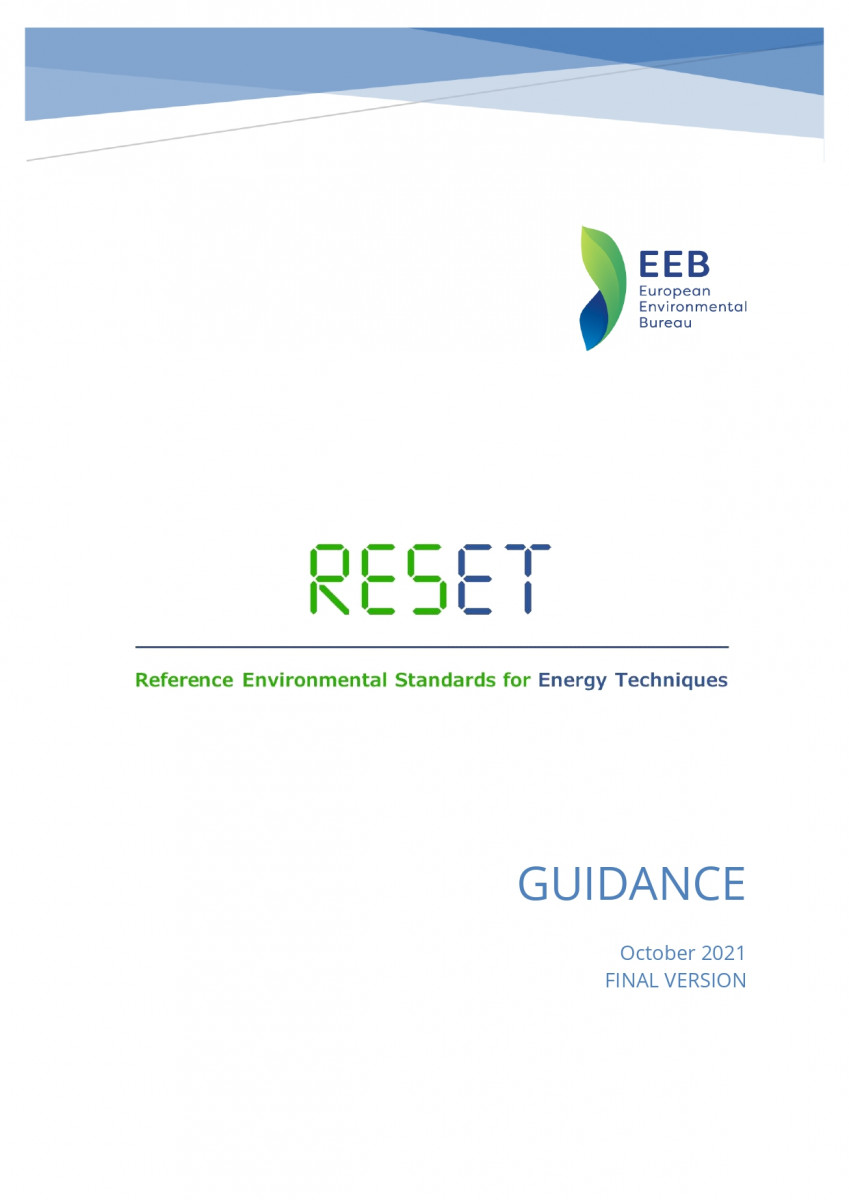 The Reference Environmental Standards for Energy Techniques (RESET ...
