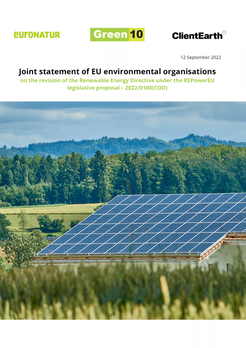 Joint statement of EU environmental organisations on the revision of ...